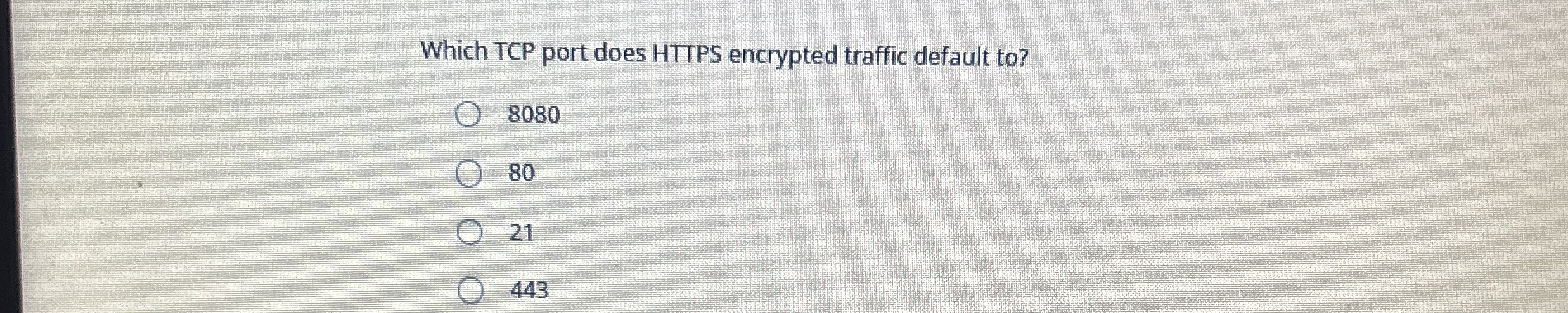 Solved Which TCP port does HTTPS encrypted traffic default | Chegg.com