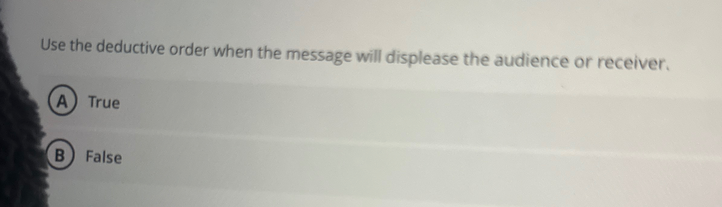 Solved Use the deductive order when the message will | Chegg.com