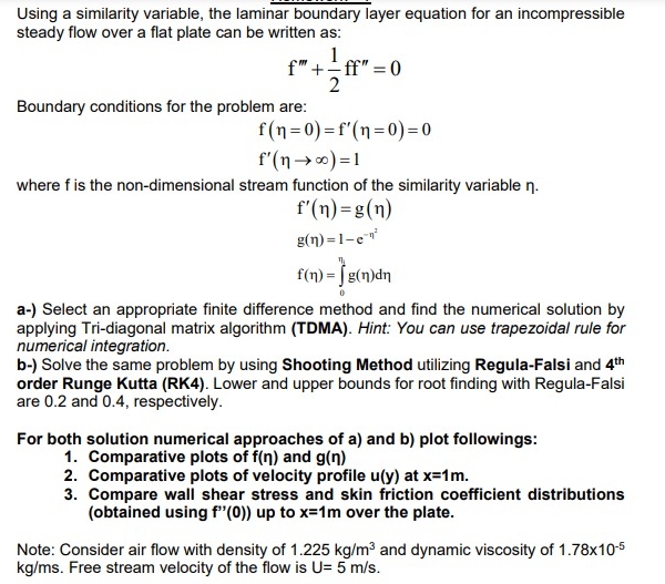 Solved Using a similarity variable, the laminar boundary | Chegg.com