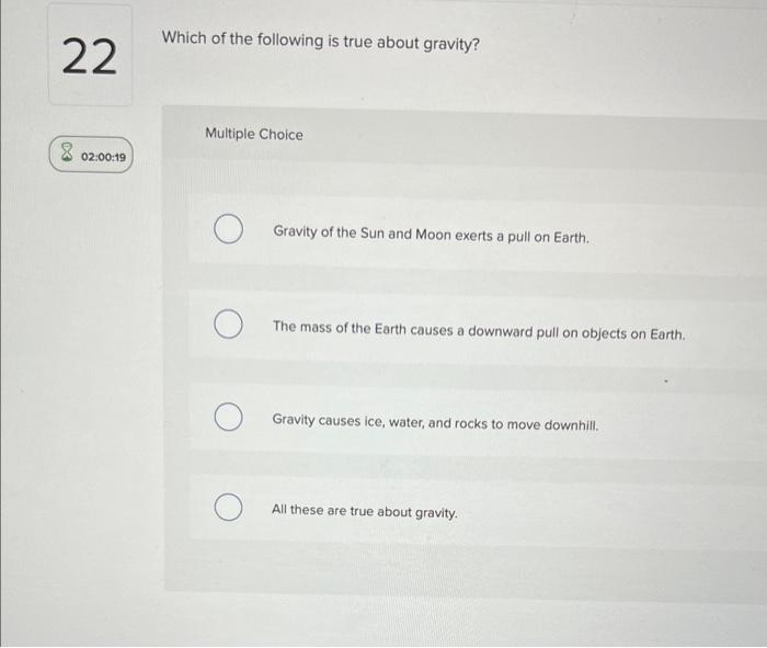 Solved Which of the following is true about gravity? | Chegg.com