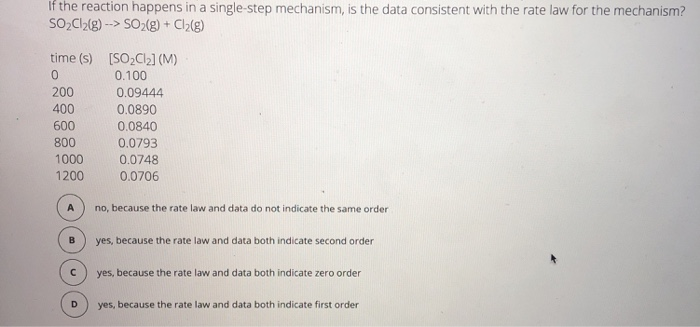 Solved if the reaction happens in a single-step mechanism, | Chegg.com