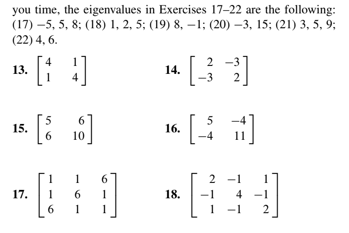 Solved Orthogonally diagonalize the matrices in Exercises | Chegg.com