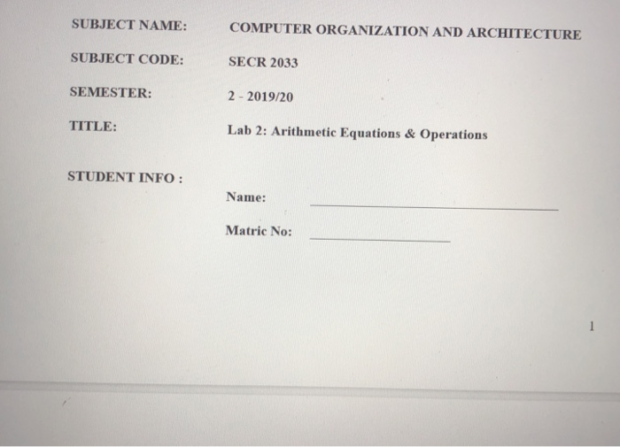 Solved Arithmetic Equation Coding In Assembly Language
