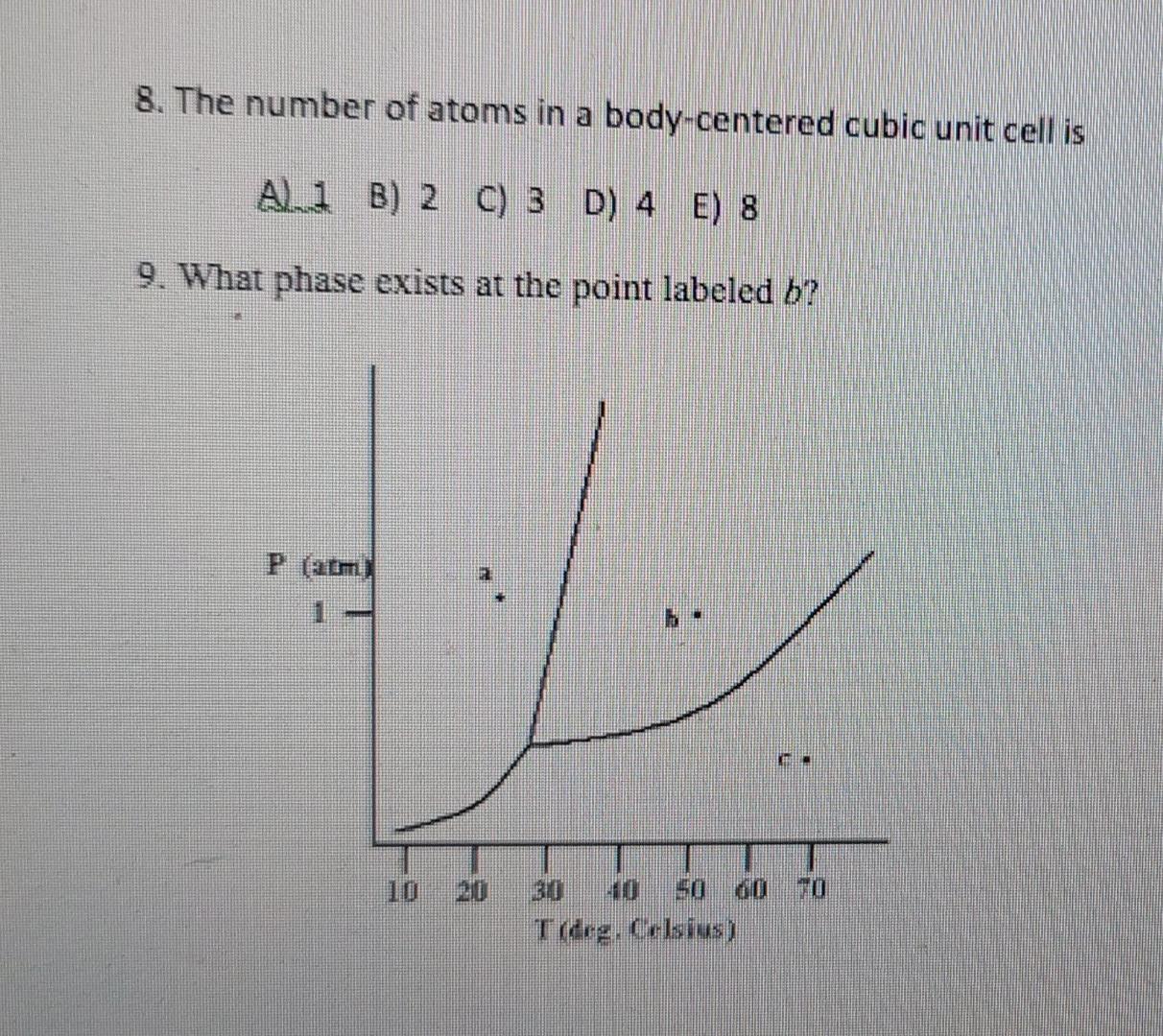 Solved 8. The number of atoms in a body-centered cubic unit | Chegg.com