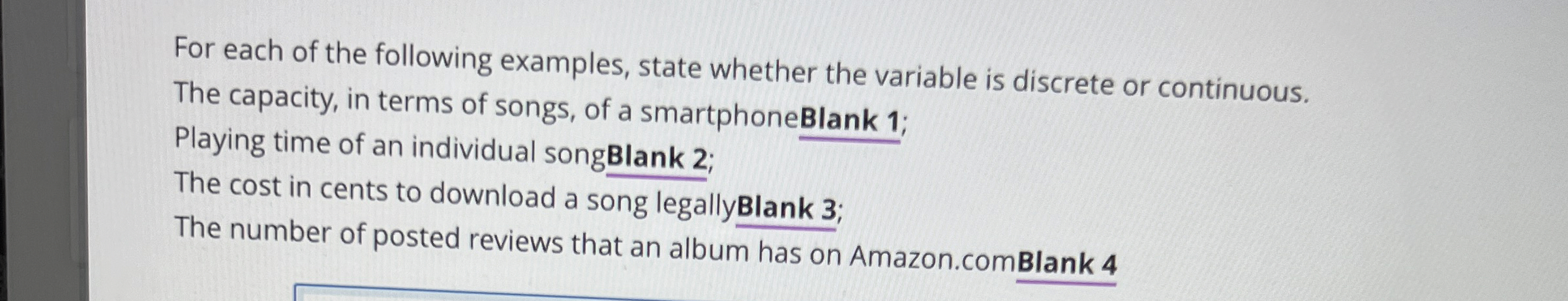 Solved For each of the following examples, state whether the | Chegg.com