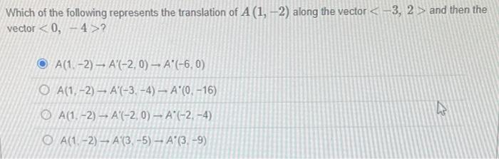 Solved Which of the following represents the translation of | Chegg.com