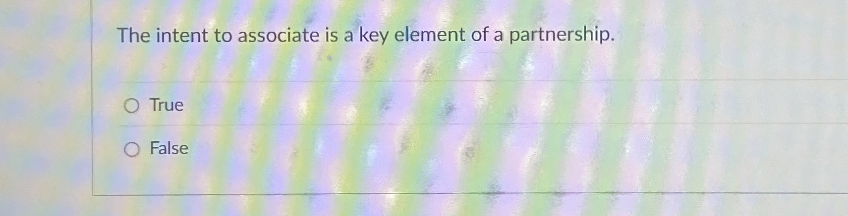 Solved The intent to associate is a key element of a | Chegg.com