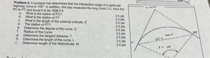 Solved Problem 2: A surveyor has determined that the | Chegg.com
