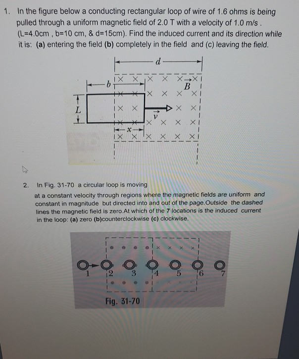 Solved 1. In the figure below a conducting rectangular loop | Chegg.com