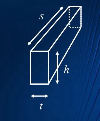 Solved A rectangular beam of aluminum of width t and height | Chegg.com