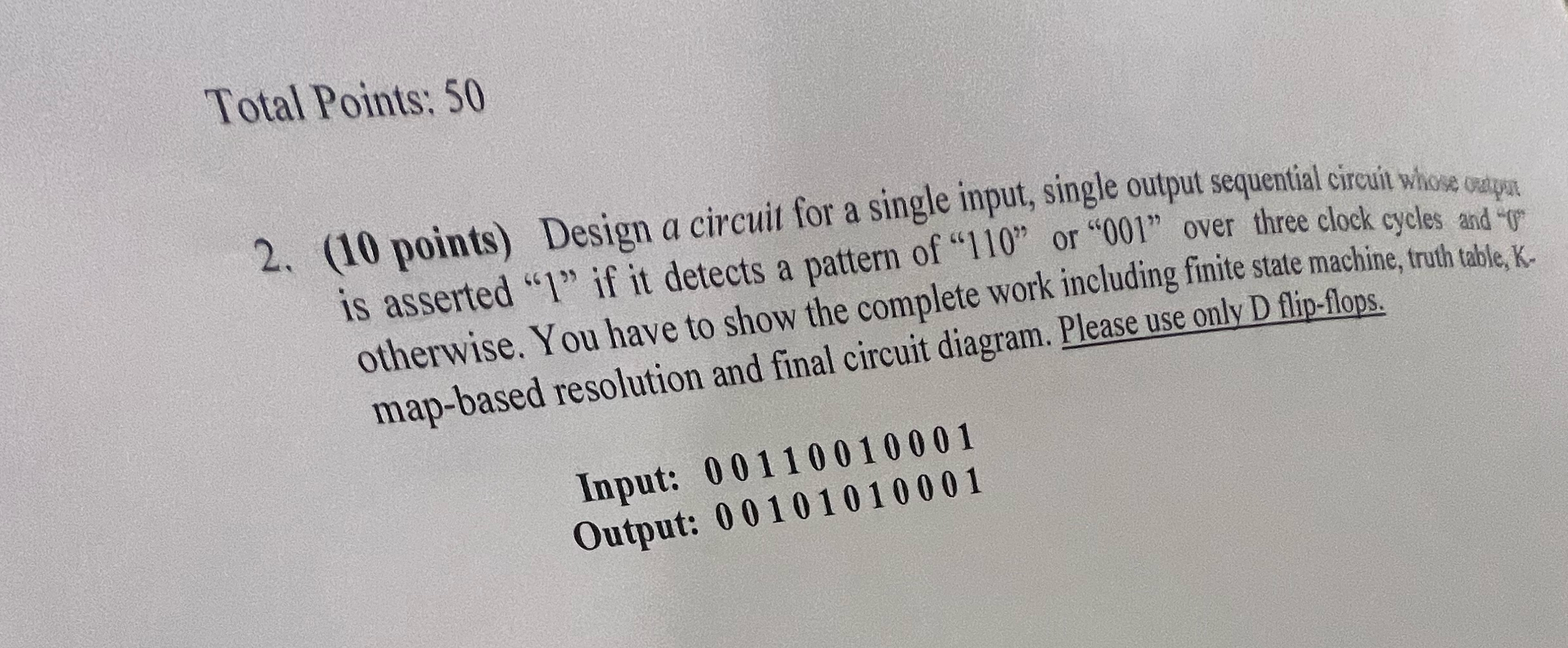 Total Points: 502. (10 ﻿points) ﻿Design a circuit for | Chegg.com