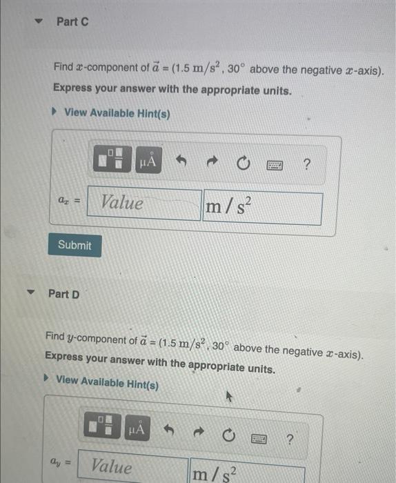 Solved Find x-component of v=(8.5 m/s,30∘ clockwise from the | Chegg.com