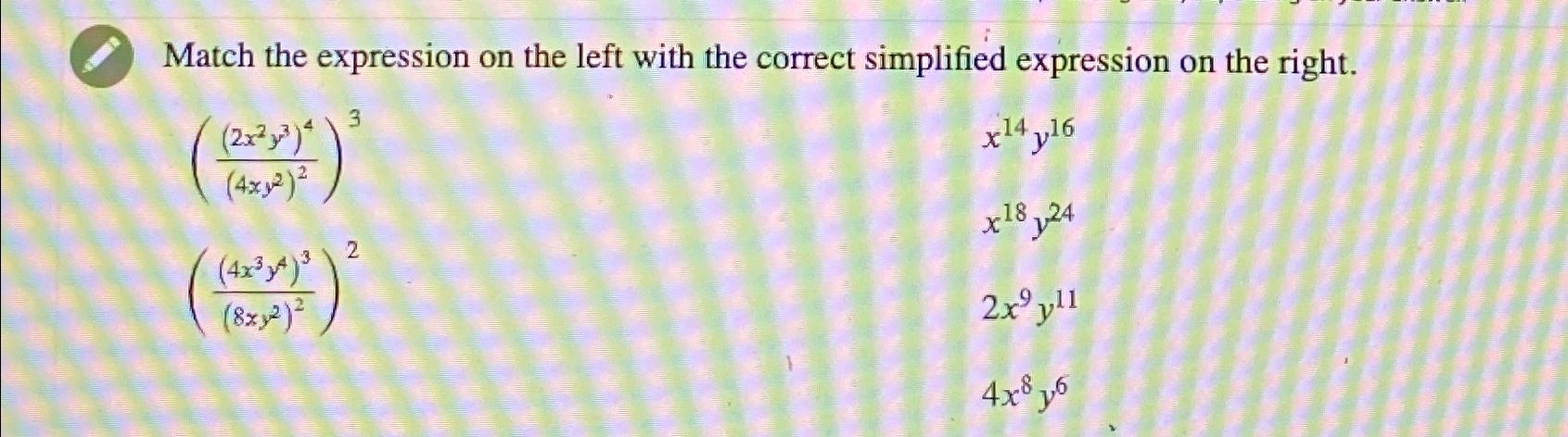 Solved Match the expression on the left with the correct | Chegg.com