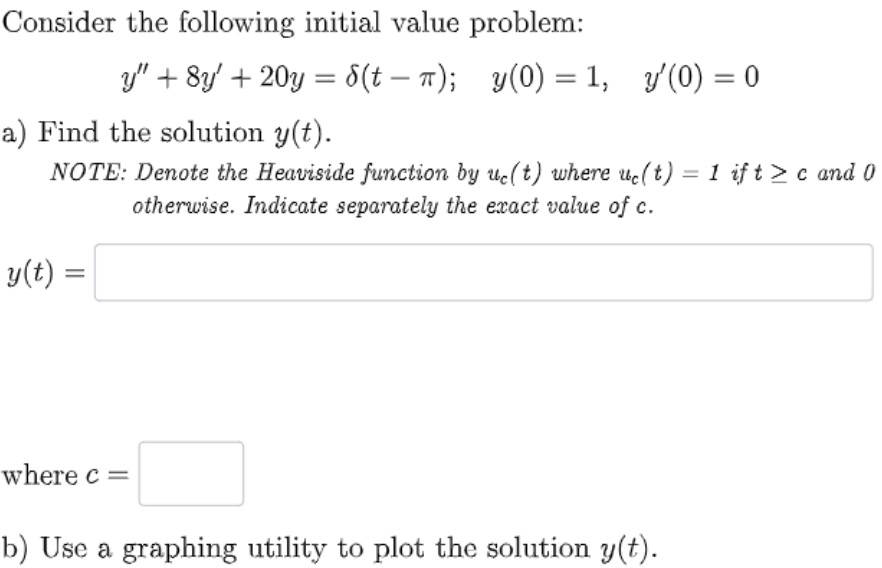 Solved Consider the following initial value problem: | Chegg.com