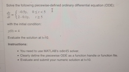 Solved Solve the following piecewise-defined ordinary | Chegg.com