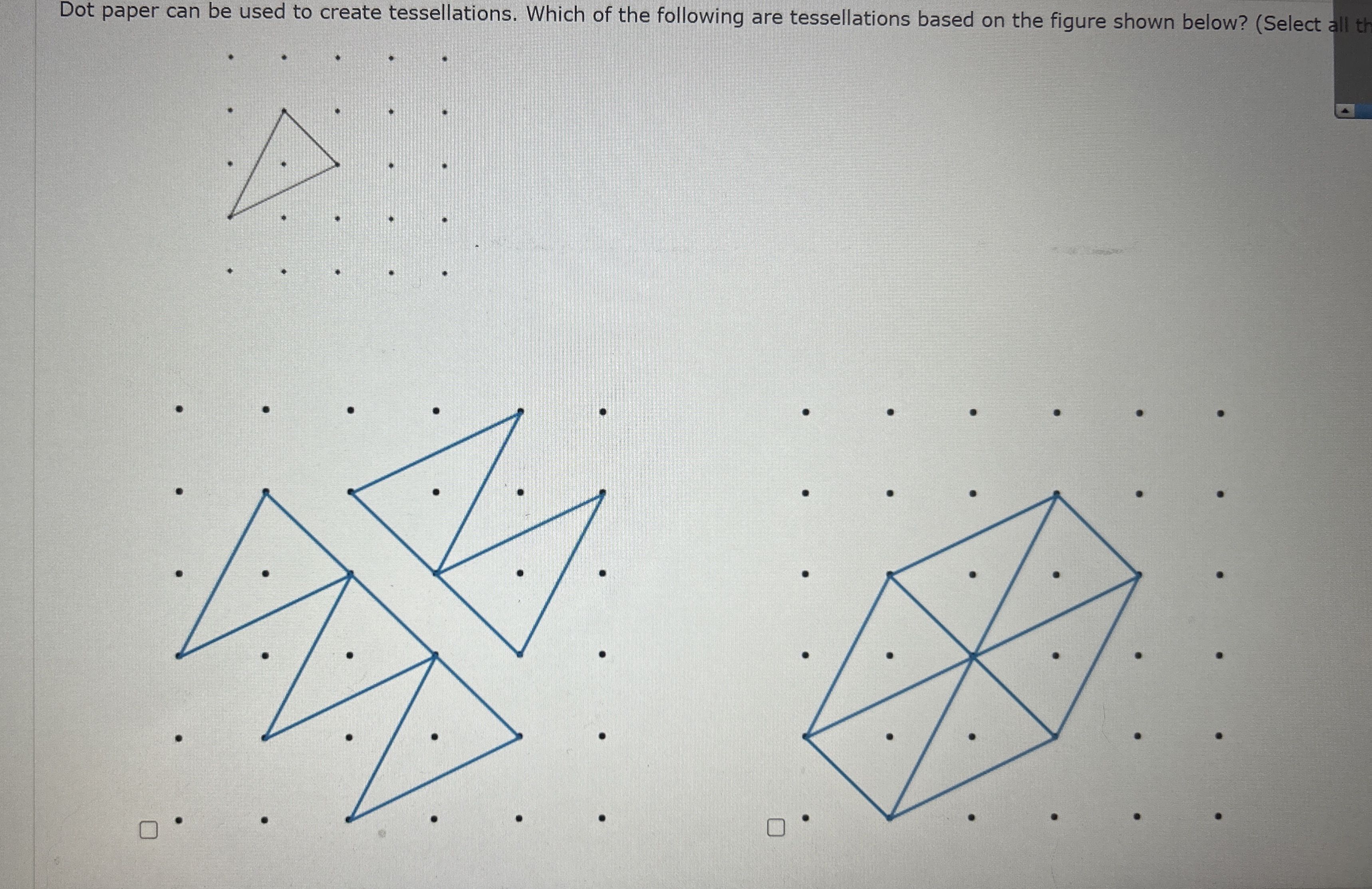 Dot paper can be used to create tessellations. Which | Chegg.com