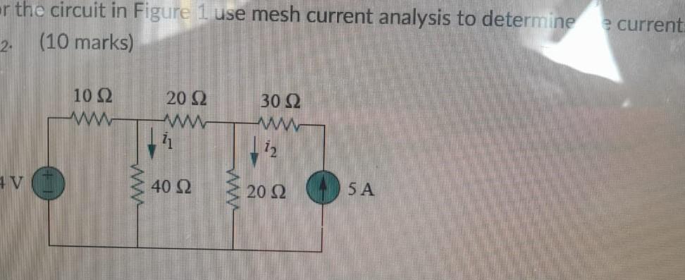 Solved ir the circuit in Figure 1 use mesh current analysis | Chegg.com