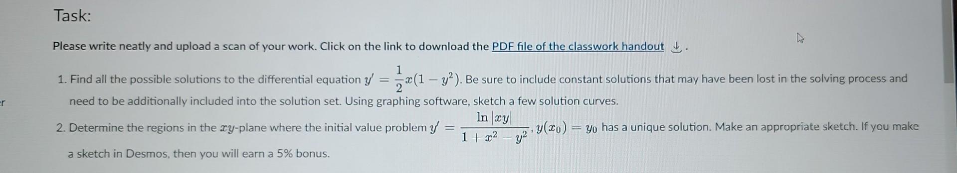 Solved Please write neatly and upload a scan of your work. | Chegg.com