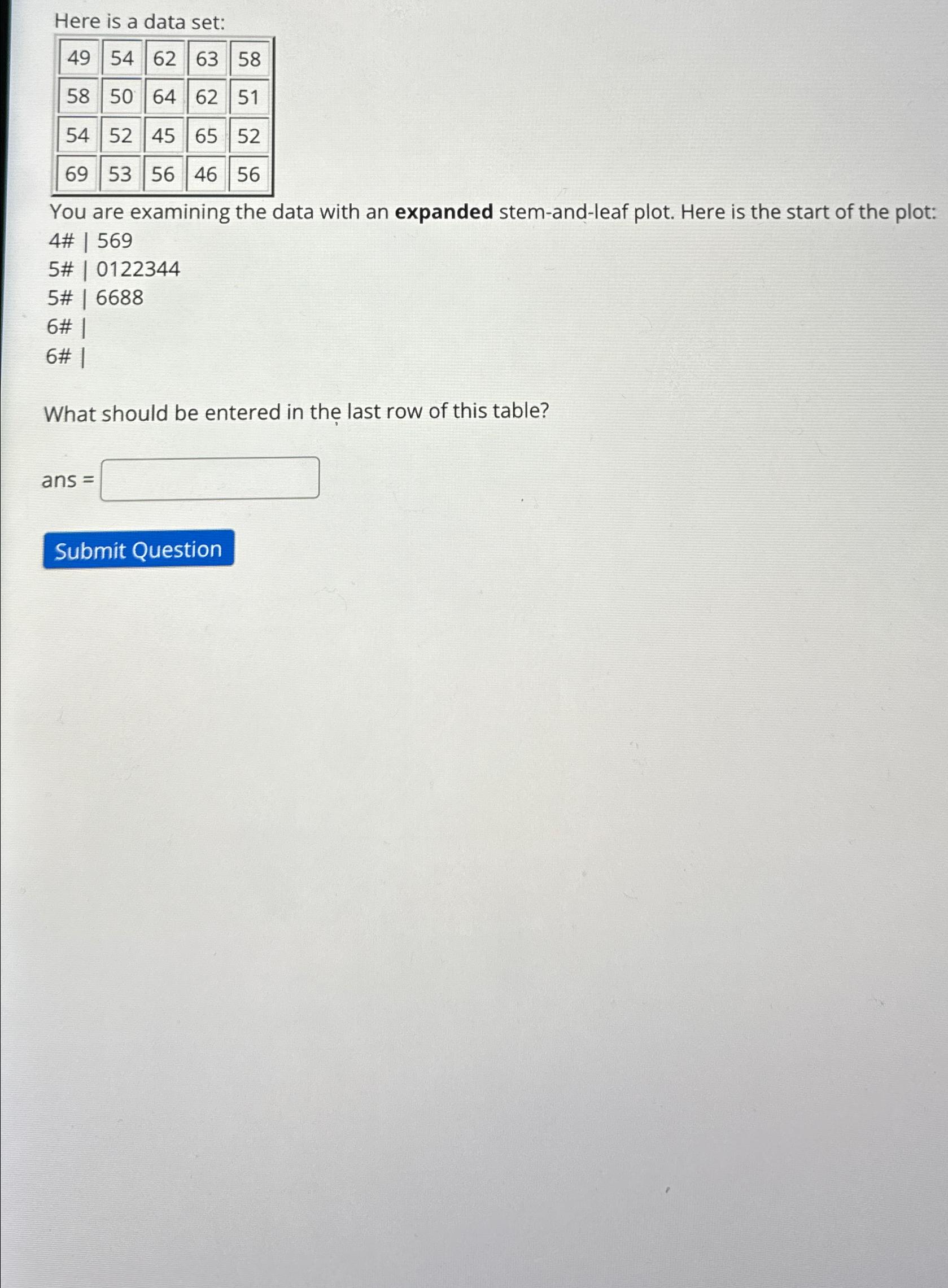 Solved Here is a data | Chegg.com