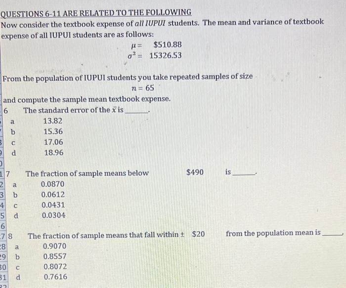 Solved QUESTIONS 6-11 ARE RELATED TO THE FOLLOWING Now | Chegg.com