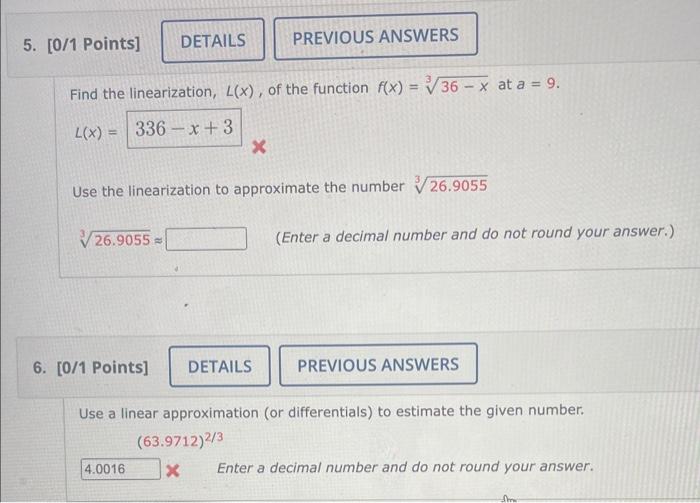 Solved Find The Linearization L X Of The Function