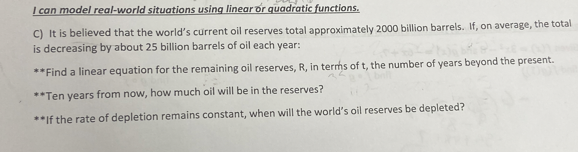 Solved I can model real-world situations using linear or | Chegg.com
