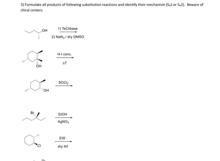 Solved 3) Formulate all products of following substitution | Chegg.com