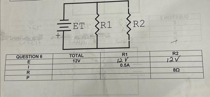 Solved paralell circuitsolve for missing values | Chegg.com