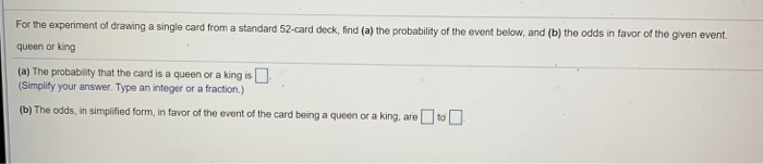 Solved For the experiment of drawing a single card from a | Chegg.com