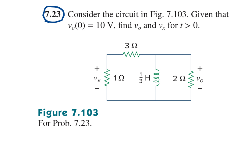 Solved 7.23 ﻿Consider the circuit in Fig. 7.103. ﻿Given that | Chegg.com