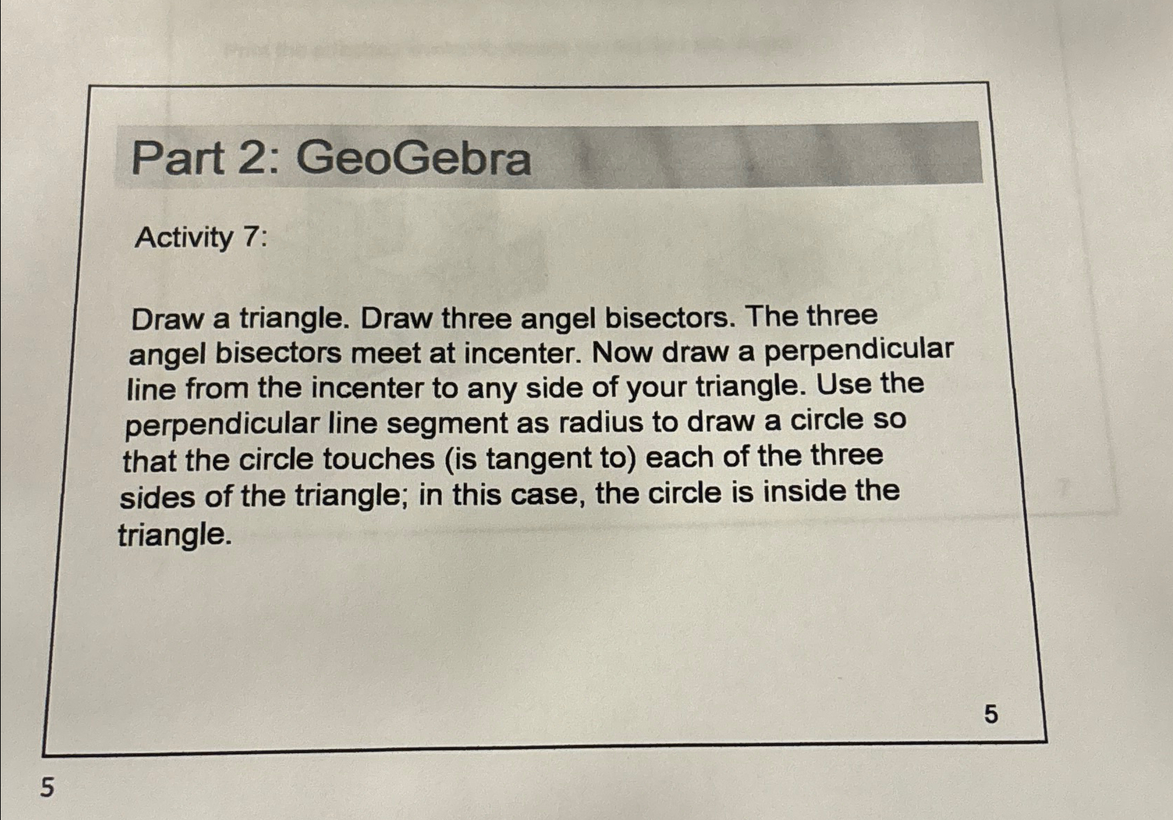 Solved Part 2: GeoGebraActivity 7:Draw a triangle. Draw | Chegg.com