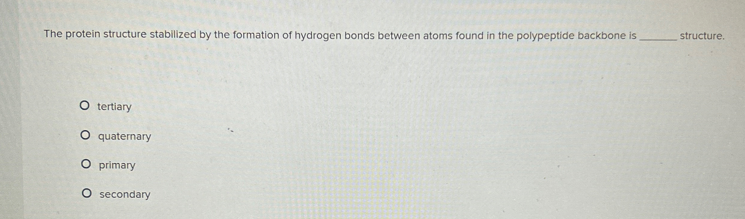 Solved The protein structure stabilized by the formation of | Chegg.com
