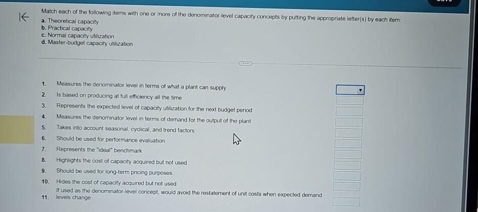 Solved Match each of the following items with one or more of | Chegg.com