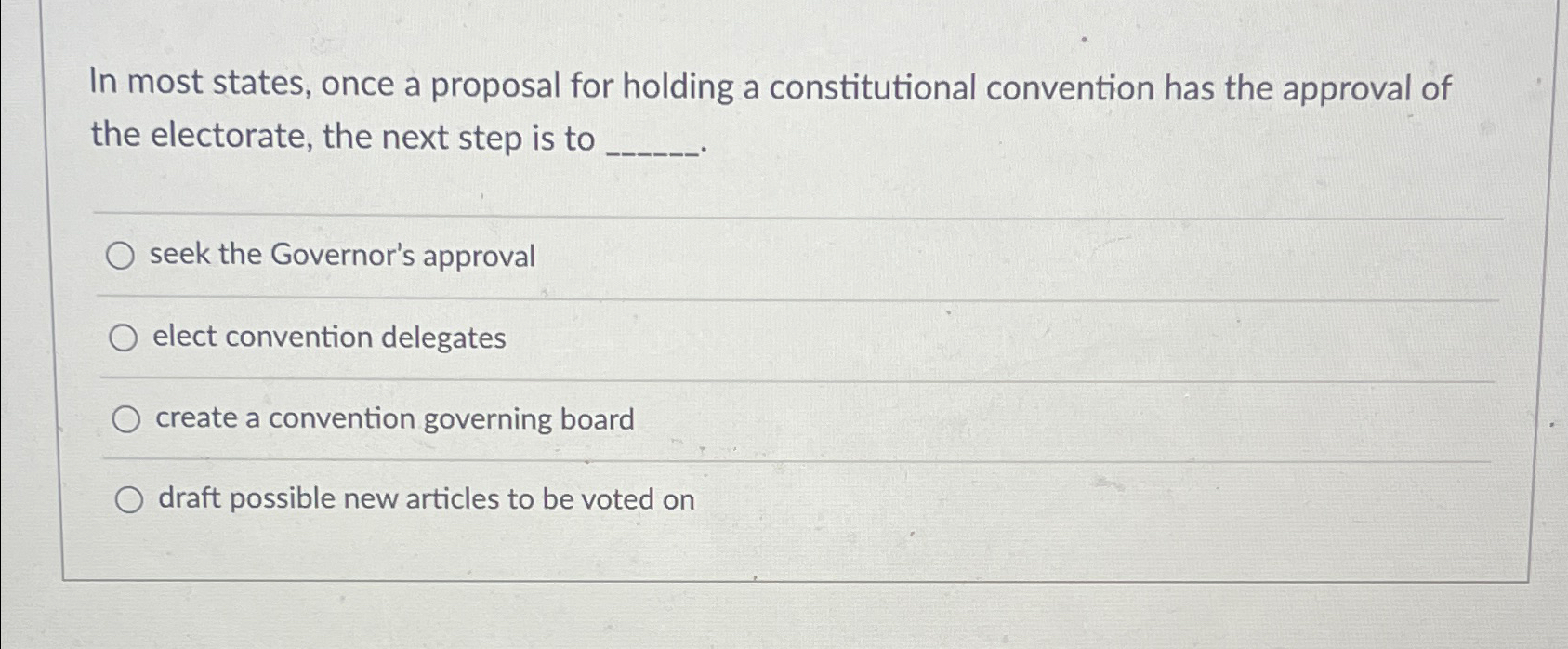 Solved In most states, once a proposal for holding a | Chegg.com