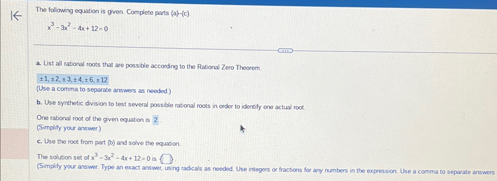 Solved The following equation is given. Complete parts | Chegg.com