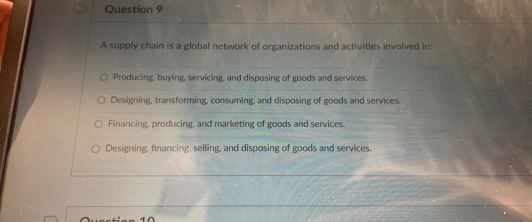 Solved Question 9A supply chain is a global network of | Chegg.com