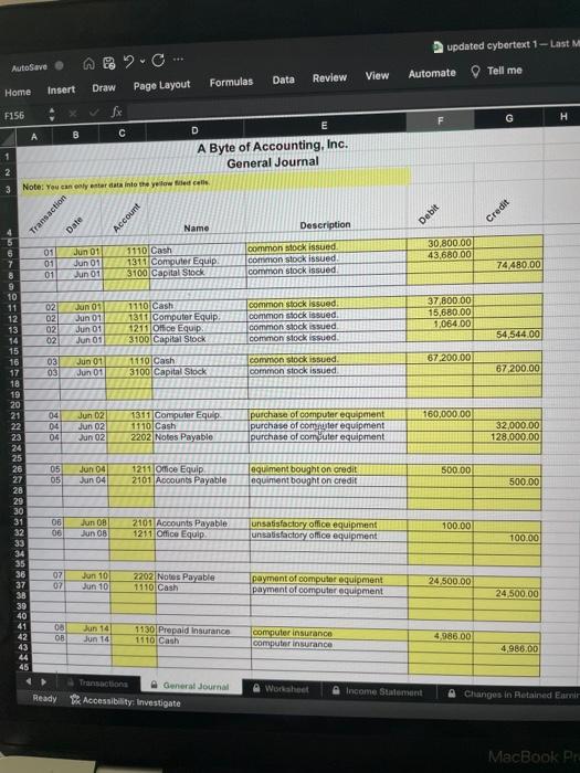 Solved hey! this is the cybertext accounting project and im | Chegg.com