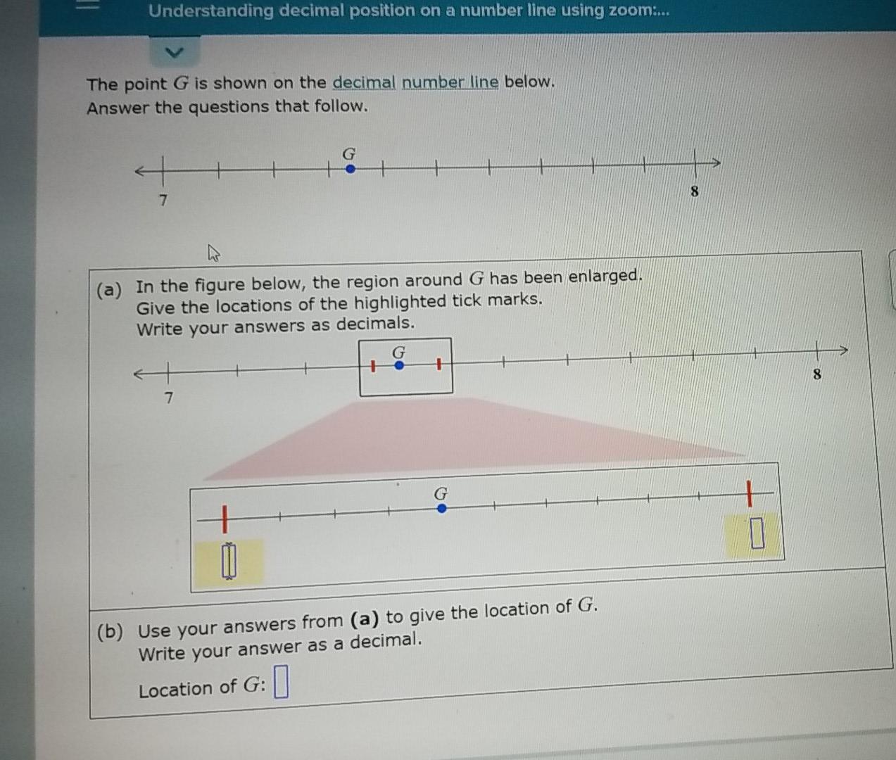Solved Understanding decimal position on a number line using | Chegg.com