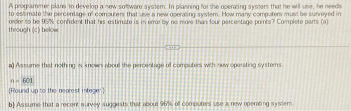 Solved A programmer plans to develop a new software system. | Chegg.com