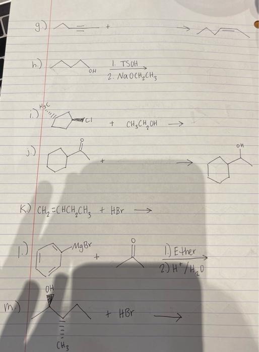 Solved 3.) Write down the major product (s), or the other | Chegg.com