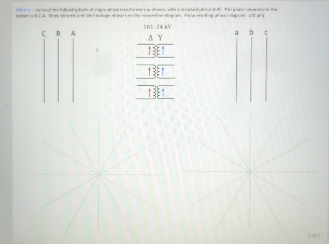 Solved HW ## 4 - ﻿connect the following bank of single-phase | Chegg.com