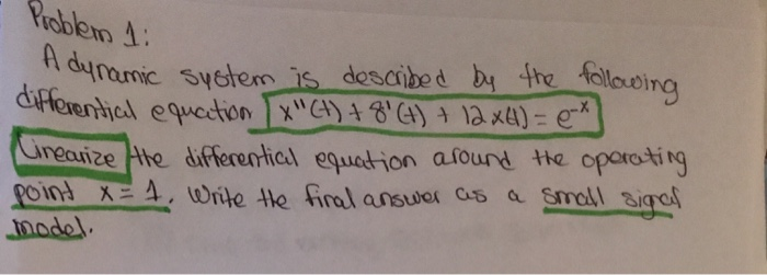 Solved A dynamic system is described by the following | Chegg.com