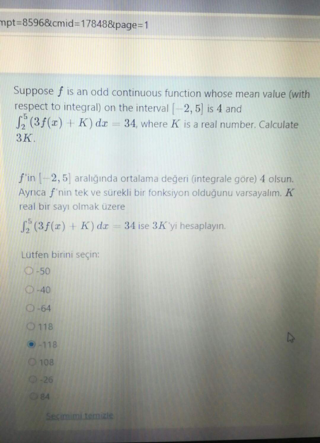 Solved mpt=8596&cmid=17848&page=1 Suppose f is an odd | Chegg.com