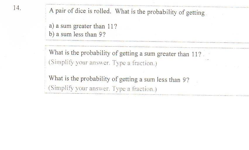 Solved A pair of dice is rolled. What is the probability of | Chegg.com
