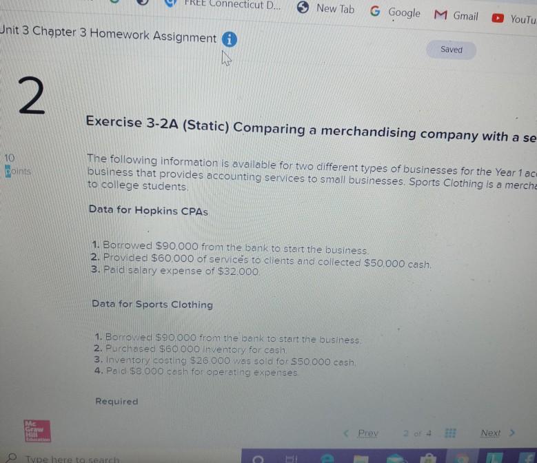FREE Connecticut D... 3 New Tab G Google M Gmail | Chegg.com