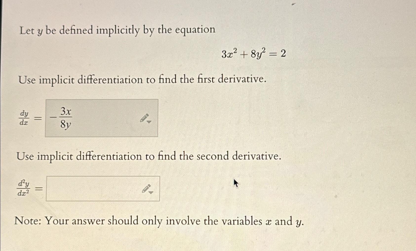 Solved Let y be defined implicitly by the | Chegg.com