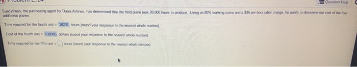 Solved What is the Time Required for the Fifth Unit in | Chegg.com
