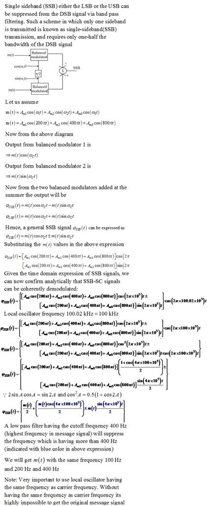 Solved Consider a message signal m(t) containing frequency | Chegg.com