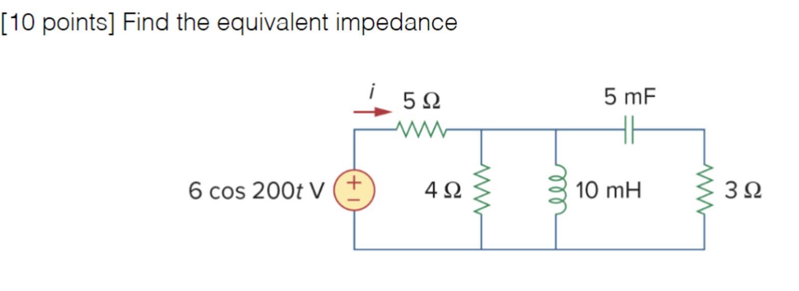 Solved [10 ﻿points] ﻿Find the equivalent impedance. | Chegg.com