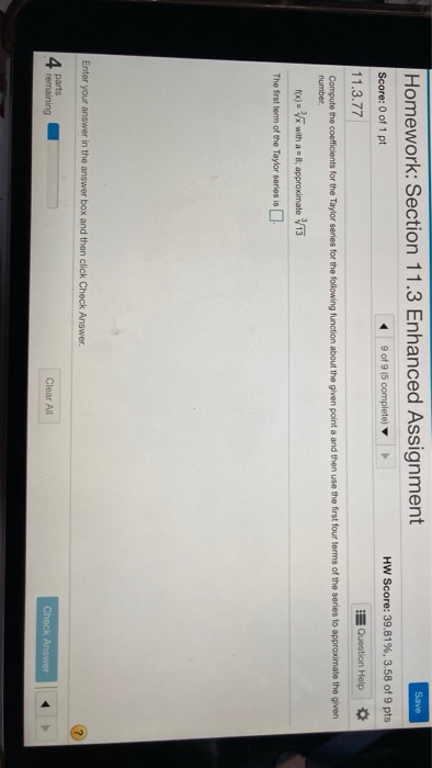 Solved Homework Section 11 3 Enhanced Assignment Save